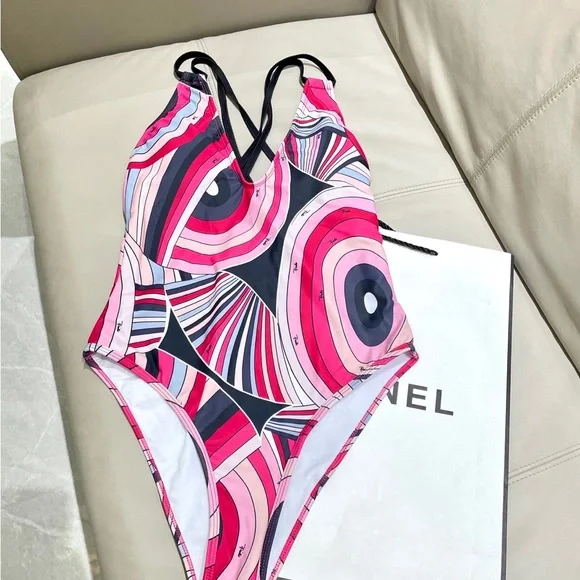 Emilio Pucci | Swim | Emilio Pucci Geometric Print Thinstrap Onepiece ...